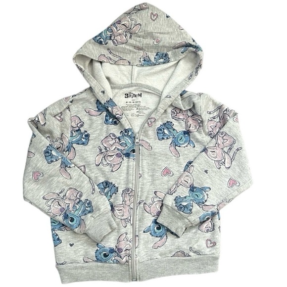 Disney | Shirts & Tops | Disneys Girls Angel Stitch Zip Up Hoodie ...